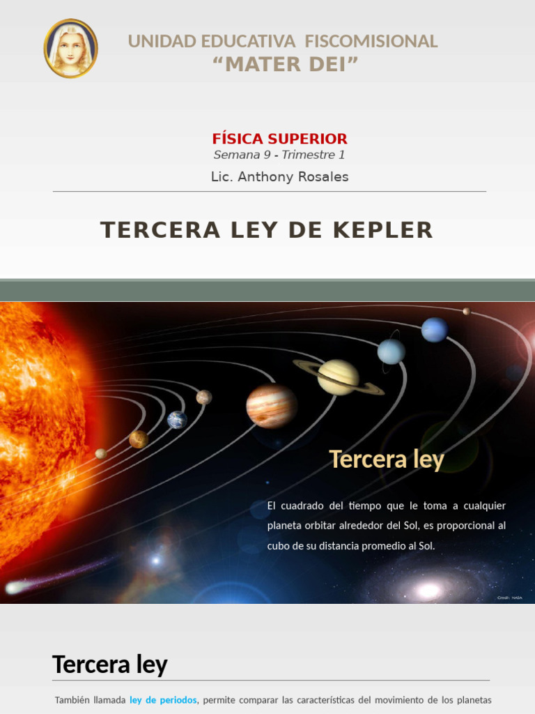 Material de Apoyo - Tercera Ley de Kepler | PDF