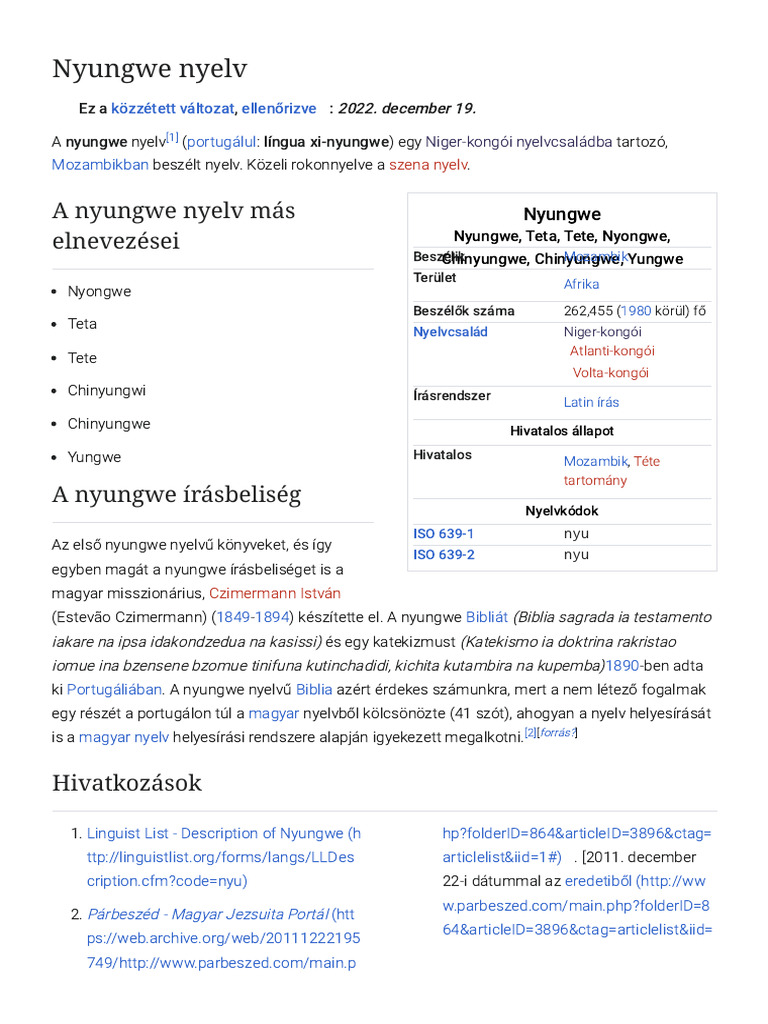 Nyungwe Nyelv | PDF