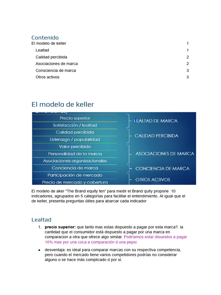 Modelo Aaker: Indicadores de Brand Equity | PDF | Marca | Liderazgo
