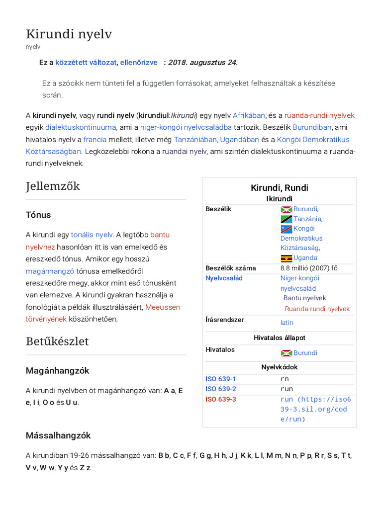 Kirundi nyelv | PDF