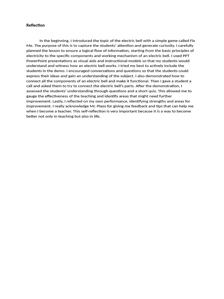 Reflection Demo | PDF