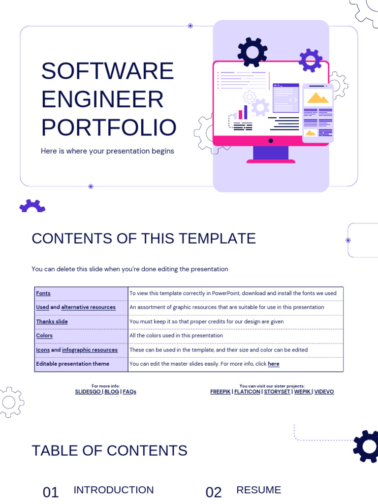 Cópia de Software Engineer Portfolio by Slidesgo | PDF | Graphic Design ...