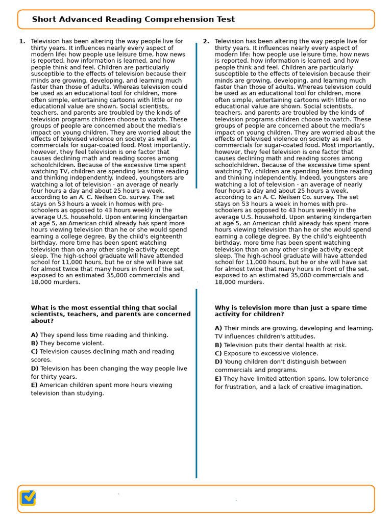 Advanced Reading Comprehension Test 12 Dec | PDF | Surgery | Atlantis