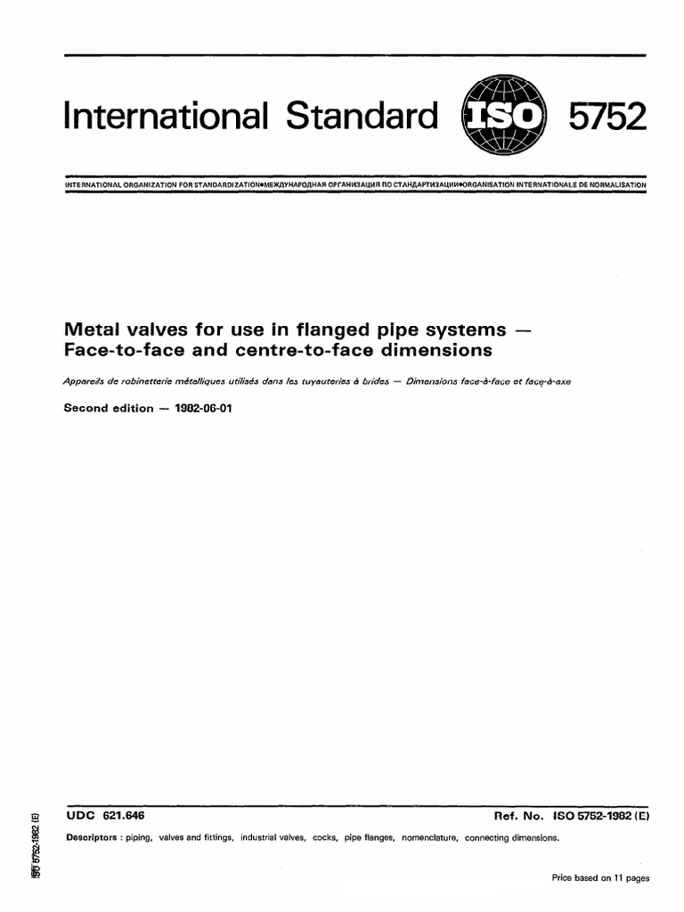 Iso 5752 | PDF | Valve | International Organization For Standardization