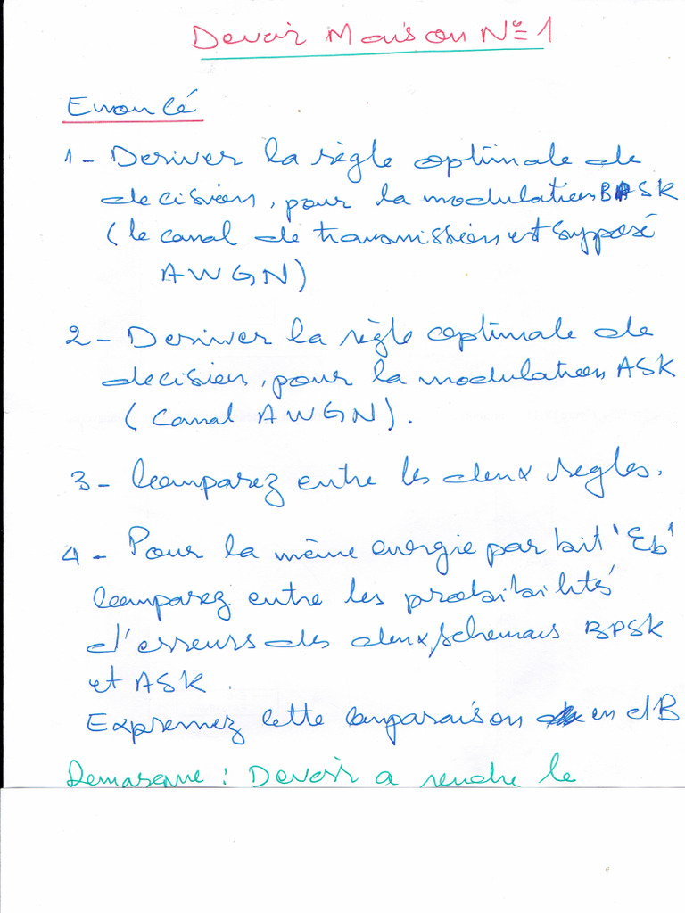 Devoir Maison N1 Pdf