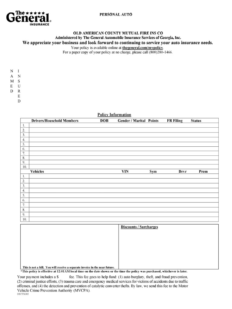 dec page | PDF | Insurance | Service Industries