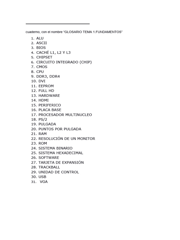 Tic1 Glosario t11 | PDF