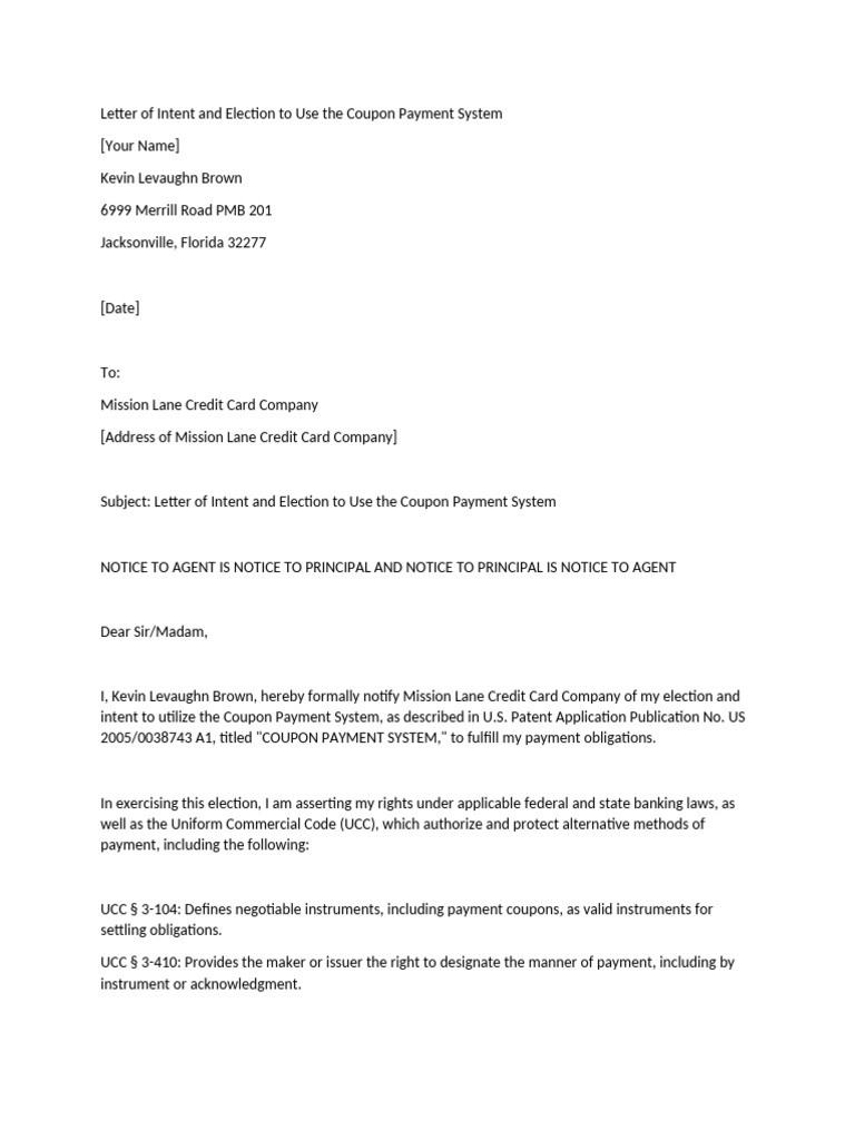 Coupon Payment System Election Notice | PDF | Payments | Credit Card