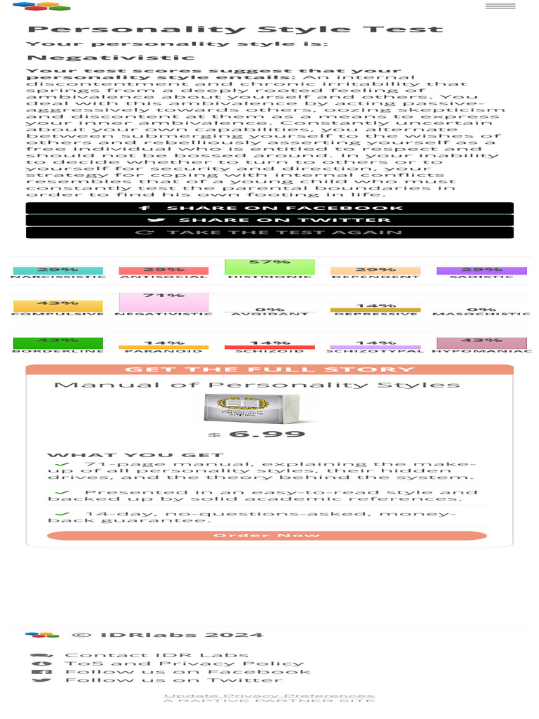 Personality Style Test | PDF