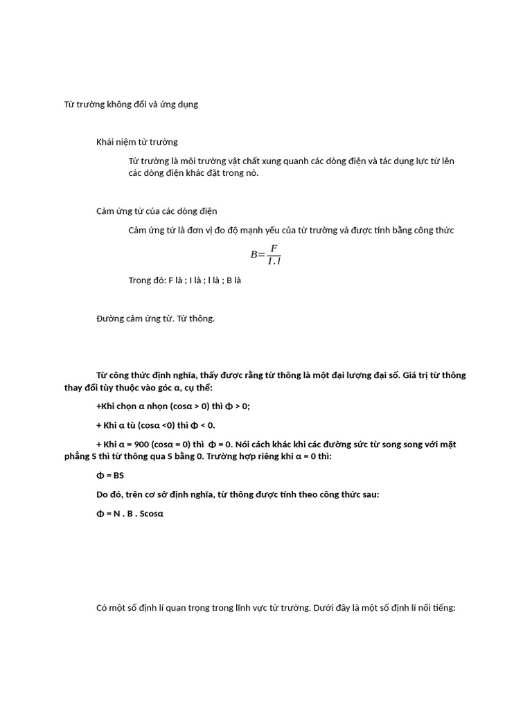 T Trư NG Không Đ I Và NG D NG | PDF