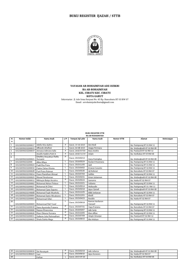 Buku Register Ijazah | PDF
