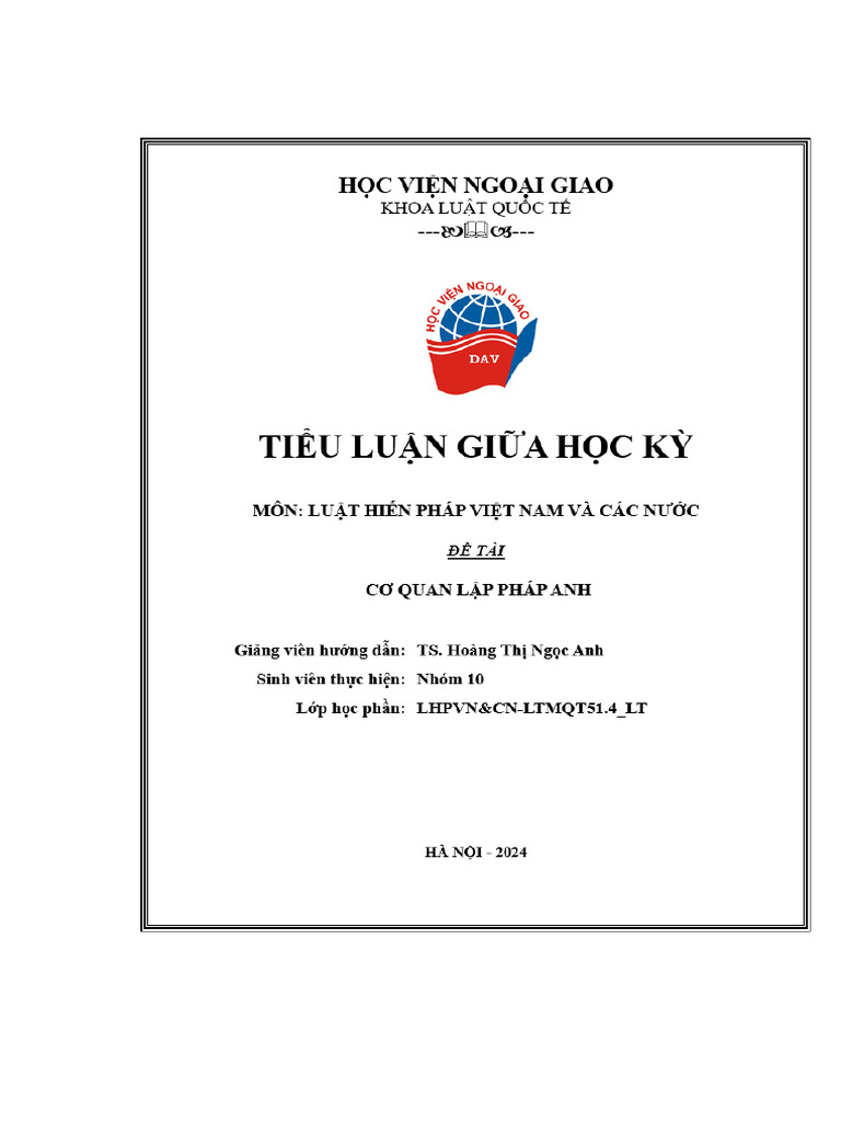 LHP GKI TIỂU LUẬN PDF | PDF