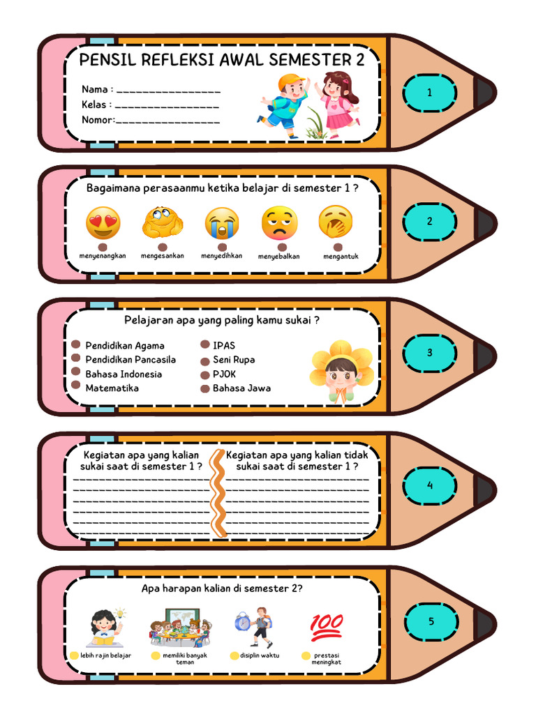 Refleksi Awal Semester 2 Siswa | PDF