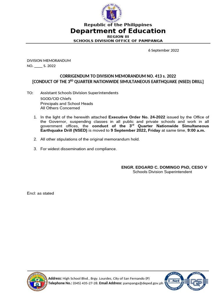 3rd NSED Corrigendum | PDF