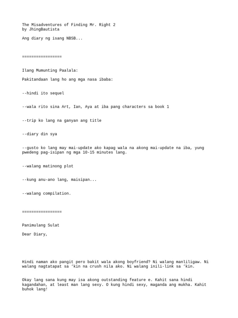 The Misadventures of Finding Mr. Right 2 | PDF