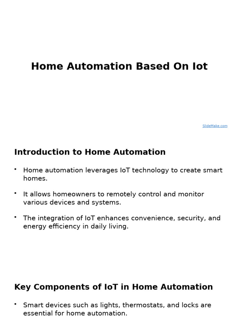 Home Automation Based On Iot | PDF | Internet Of Things | Home Automation