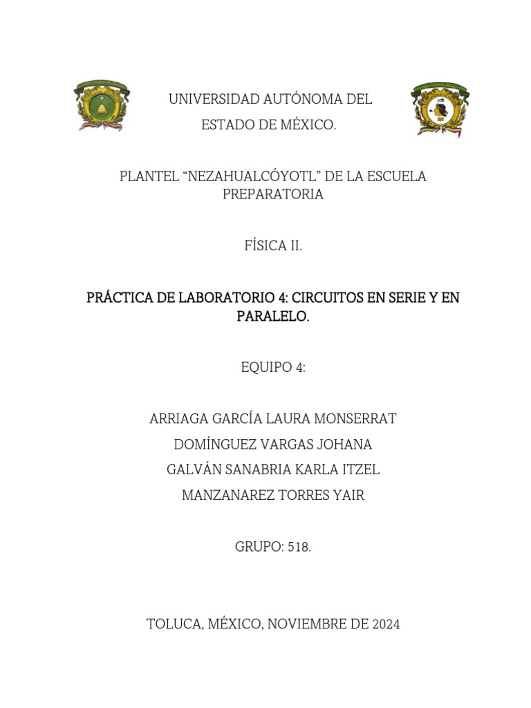 P4 Fisica-E4 | PDF | Red eléctrica | Resistencia Eléctrica y Conductancia