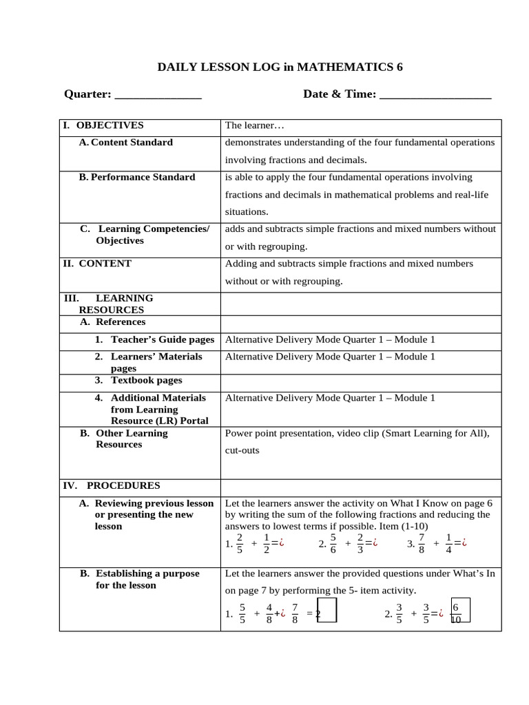 math 6- q1-1 editing | PDF | Behavior Modification | Cognition
