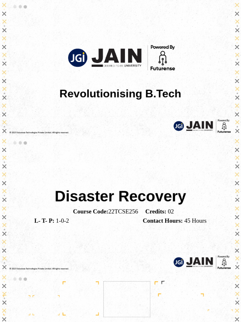 Disaster Recovery Unit 1 | PDF | Disaster Recovery | Backup