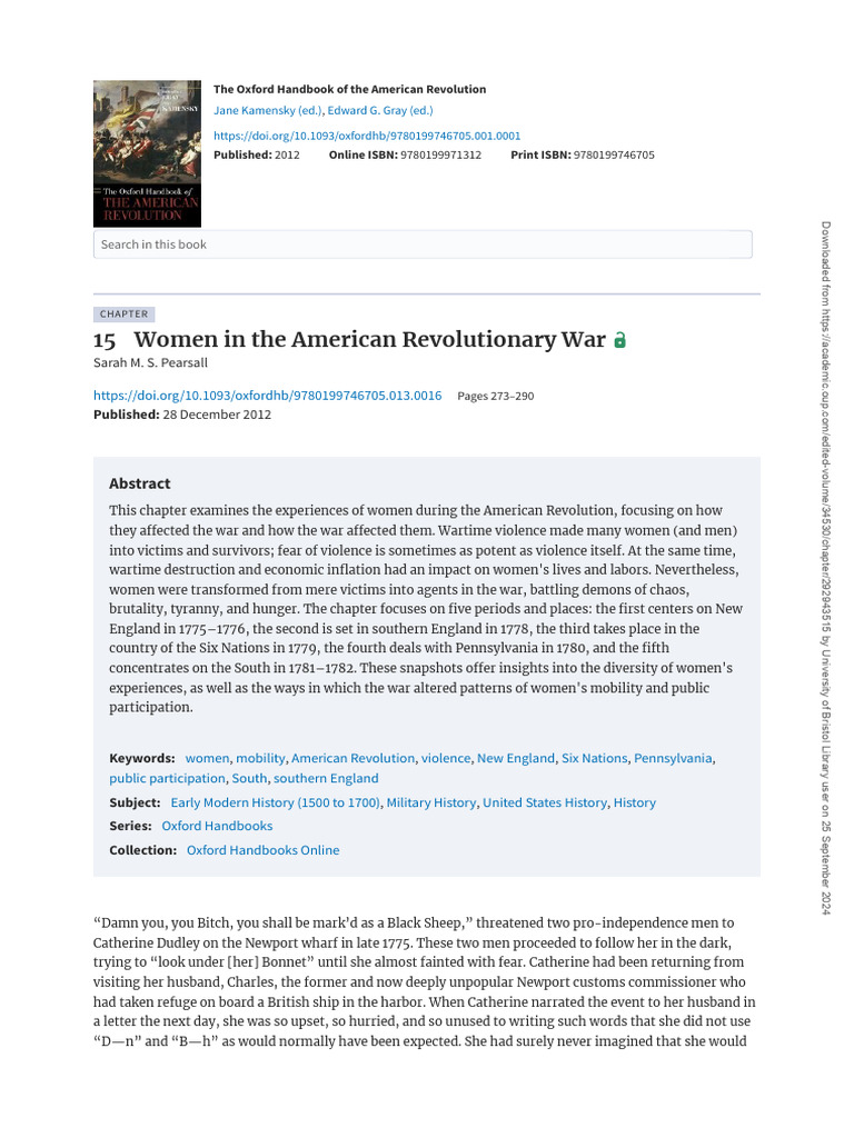 Women in The American Revolutionary War | PDF | Slavery In The United ...