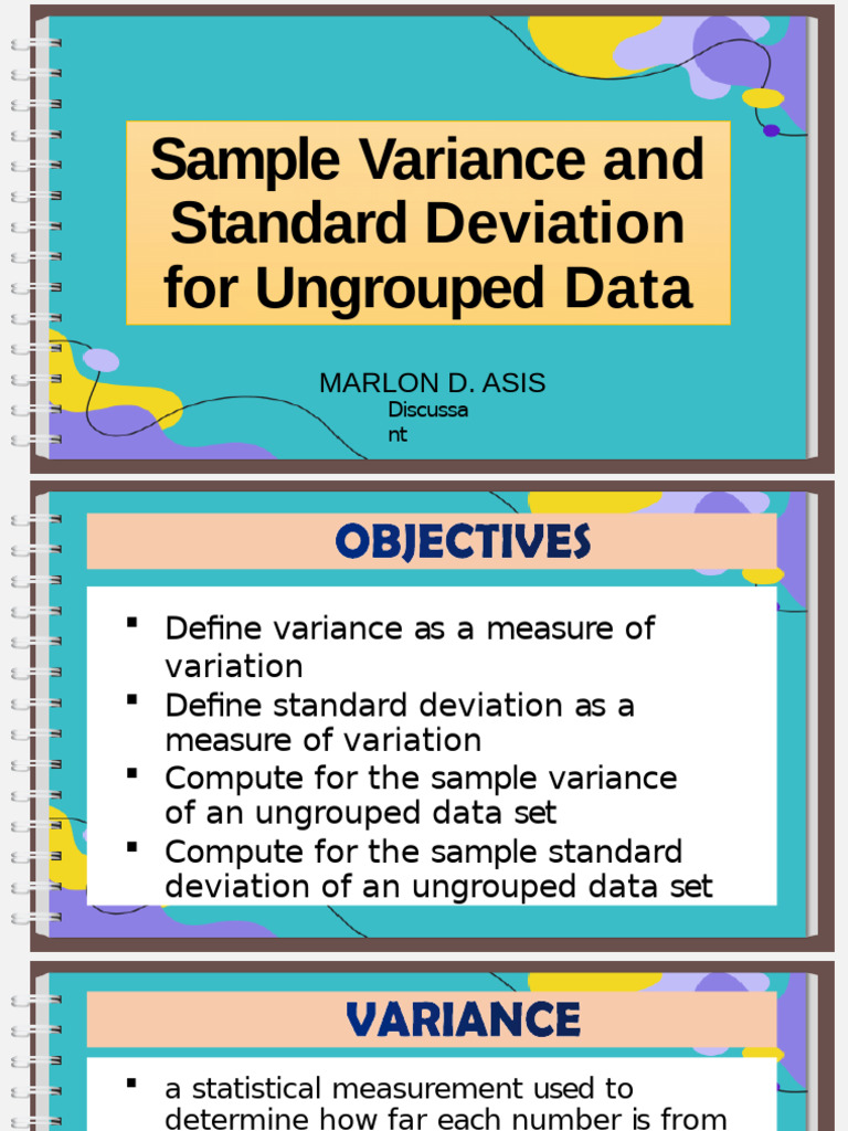 10.-Sample-Variance-and-Standard-Deviation-for-Ungrouped-Data_ | PDF | Standard Deviation | Variance
