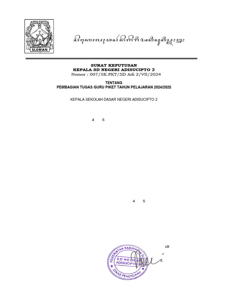 SK Guru Piket 2024-2025 | PDF