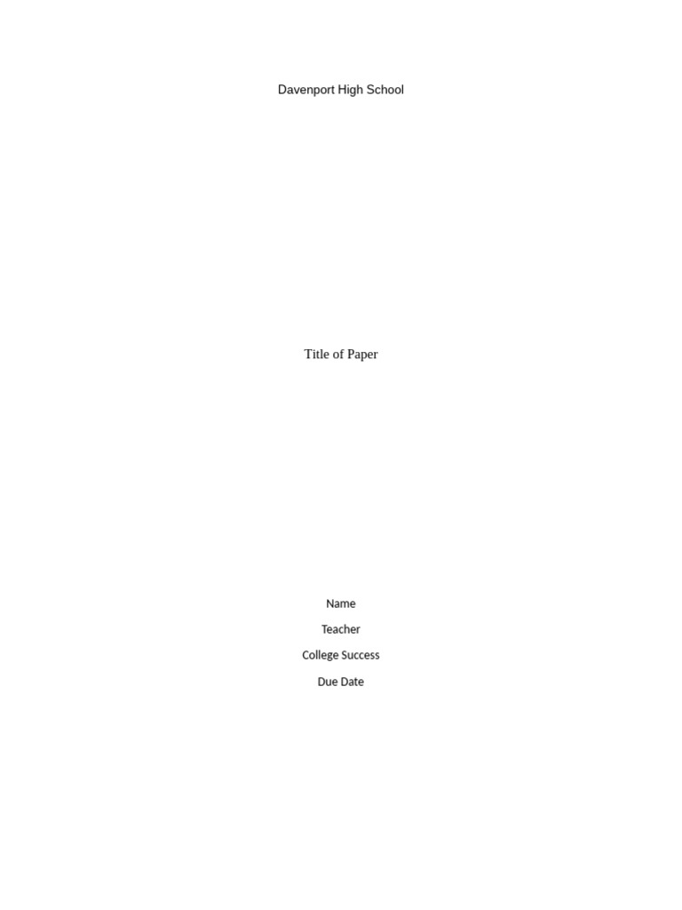 College Success Final Project Outline (2) | PDF