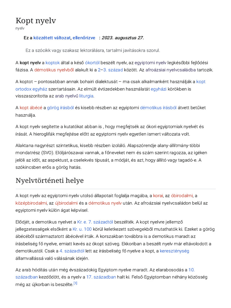 Kopt Nyelv | PDF