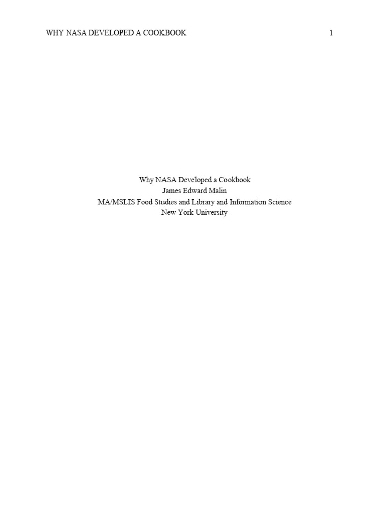 NASA's Cookbook for Mars Missions | PDF | Nasa | Hi Seas