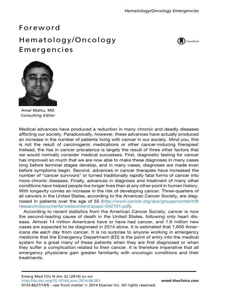 Hematology Oncology Emergencies Emc 2 | PDF | Medical Diagnosis | Cancer