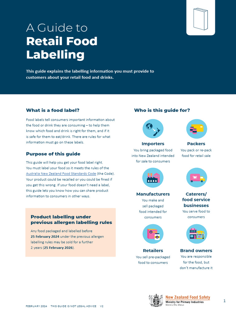 2965 V2 2024 Feb A Guide To Retail Food Labelling | PDF | Alcoholic ...