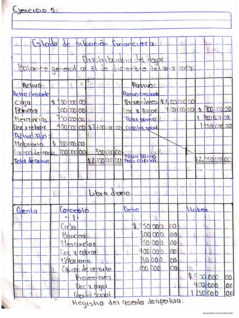 Libro Diario Ejercicio 5 | PDF