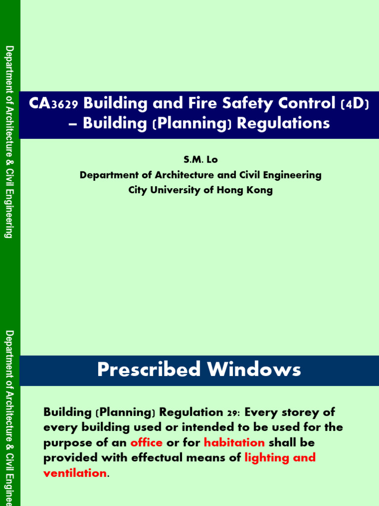 CA3629-Building Fire Safety Control 2015 (4D) Building (Planning ...