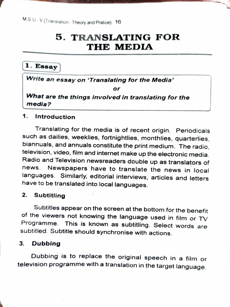 Media Translation: Subtitling & Dubbing | PDF