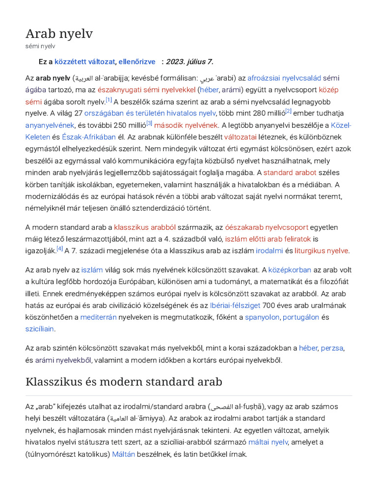 Araab nyelv | PDF