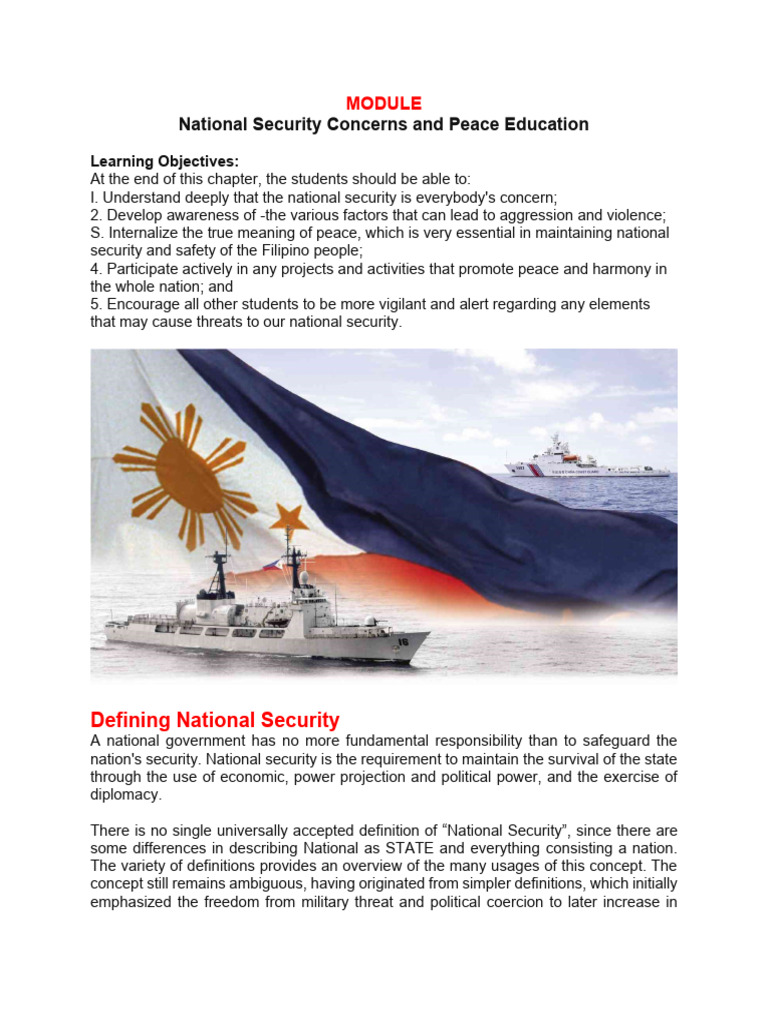 National Security & Peace Education Guide | PDF | National Security ...