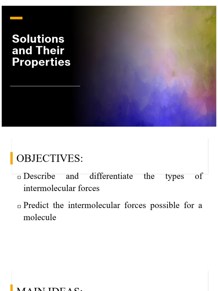 L5 Solution Properties Concentration | PDF | Solubility | Concentration