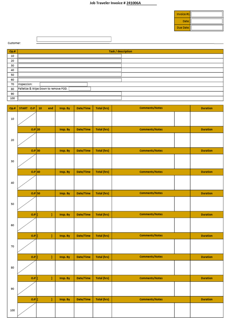 Job Traveler Invoice Details | PDF