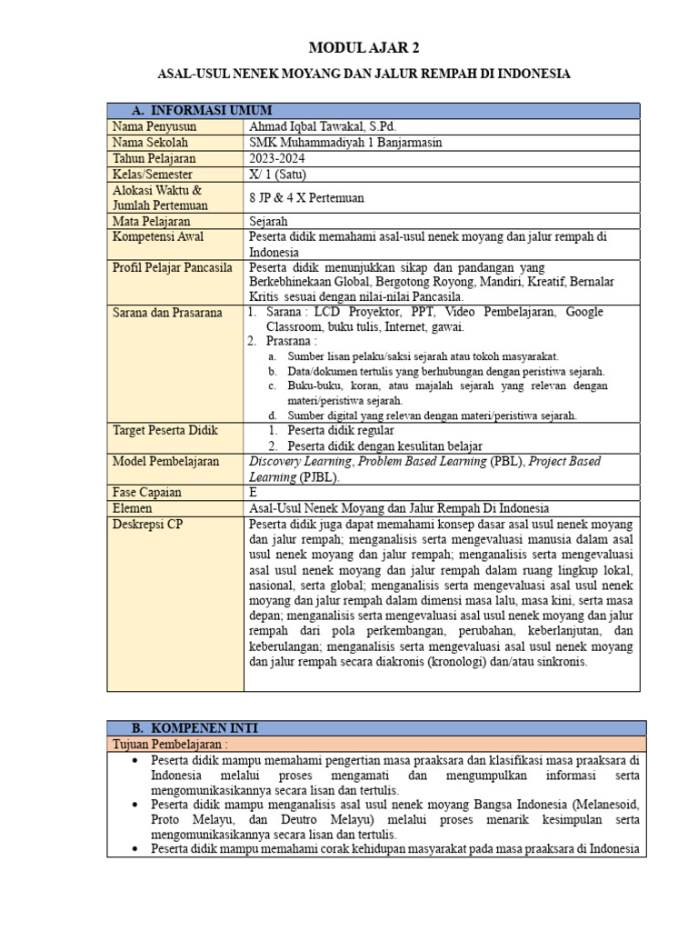 MODUL AJAR 2 Iqbal edit | PDF