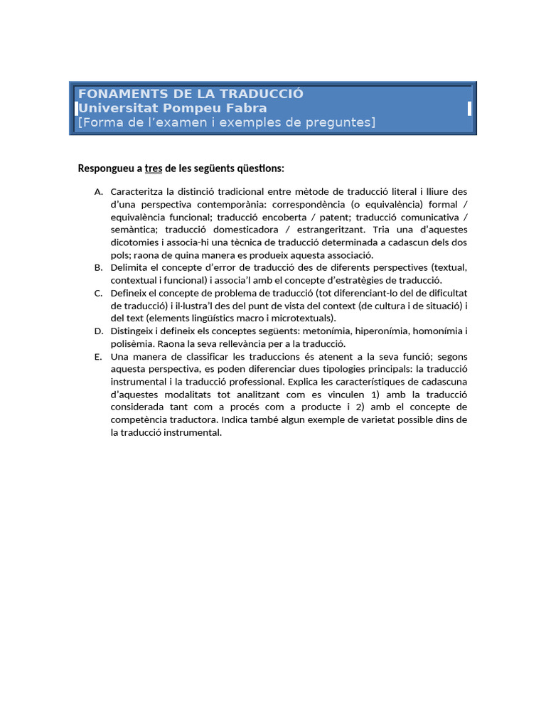 Examen Exemple | PDF