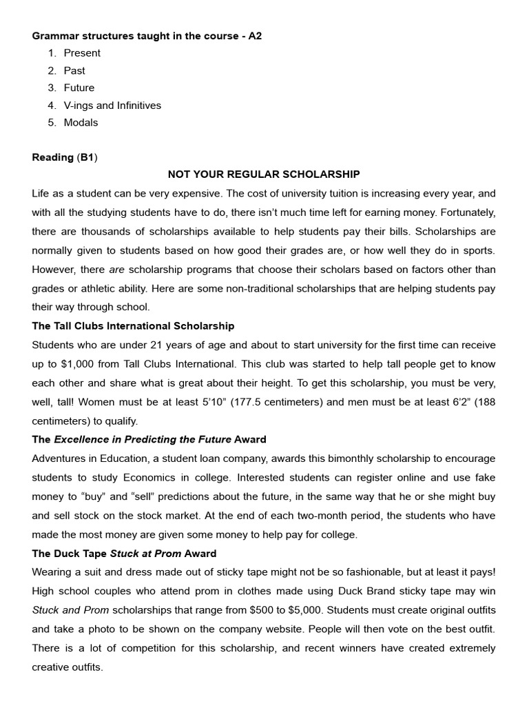 Grammar & Reading | PDF