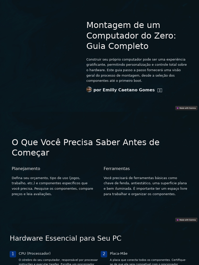 Montagem de Um Computador Do Zero Guia Completo | PDF | Disco de estado sólido | Armazenamento ...