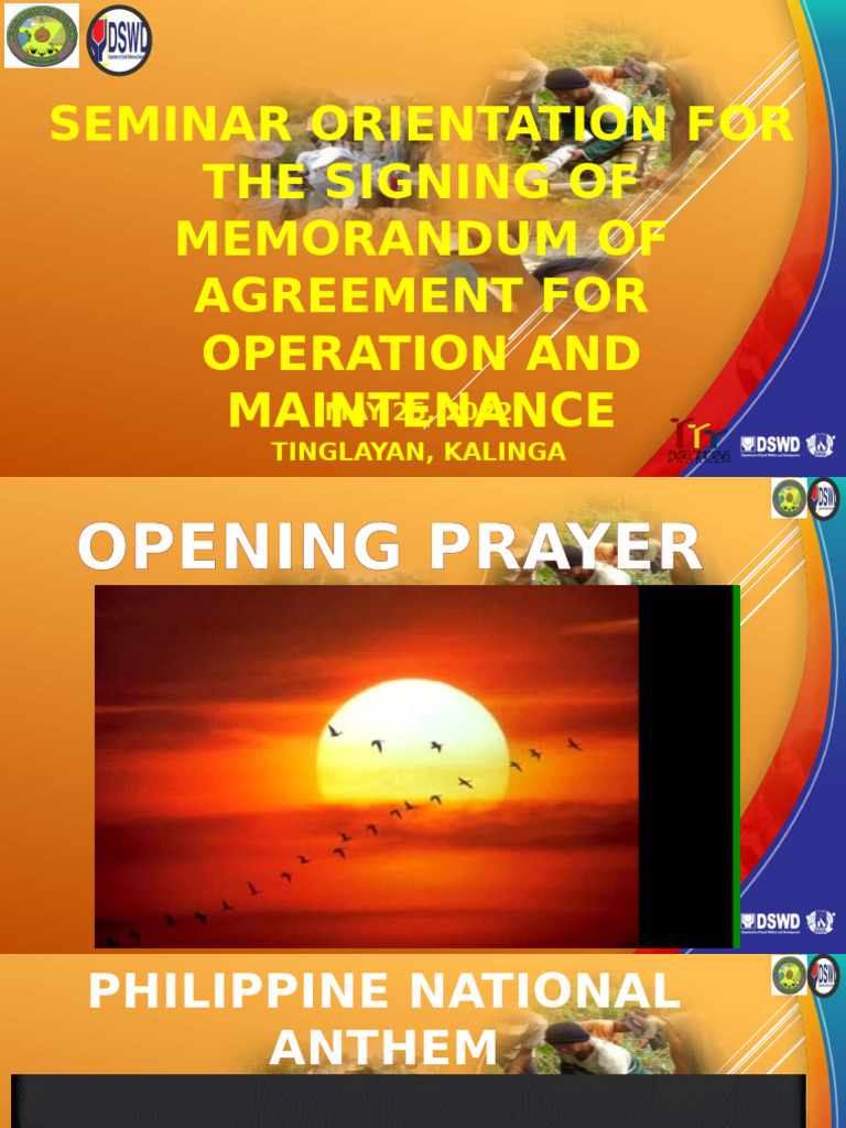 Seminar on MOA Signing for Community Operations | PDF