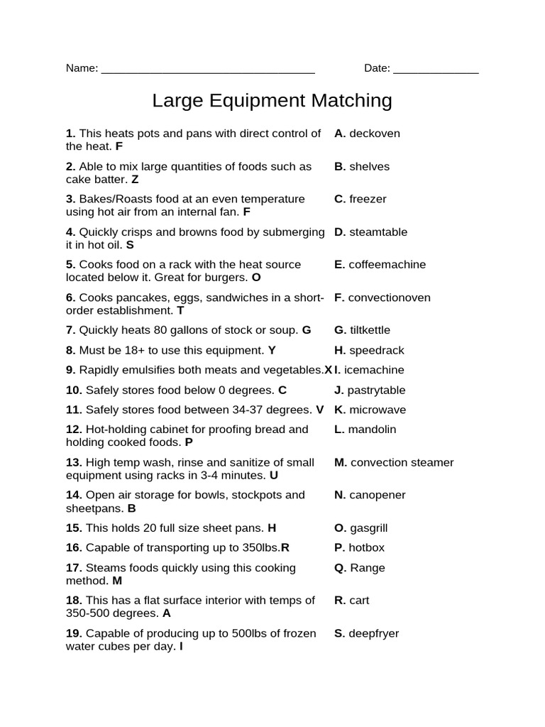 Large - Equipment - Matching 2022 | PDF