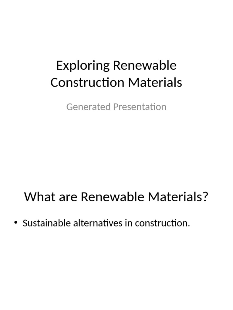 Renewable Construction | PDF