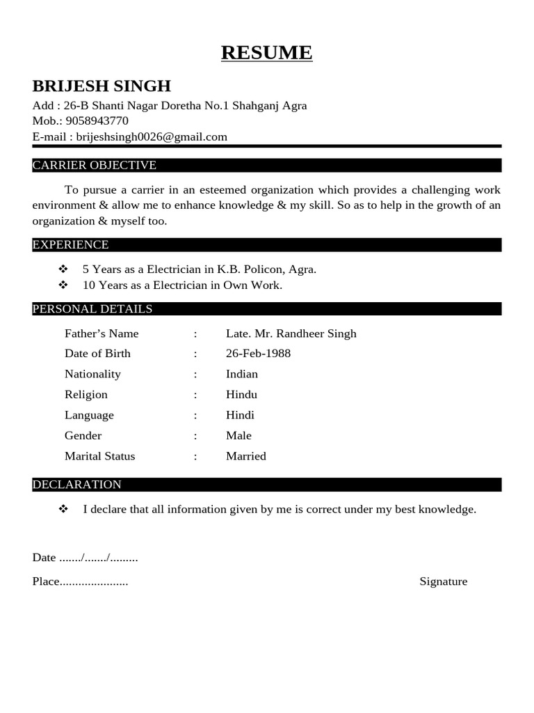 brijesh singh resume | PDF