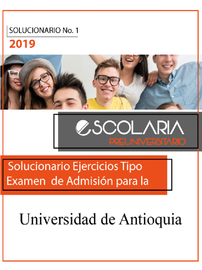 Solucionario Ejercicios Tipo Examen de Admision para La UdeA Version 1 ...