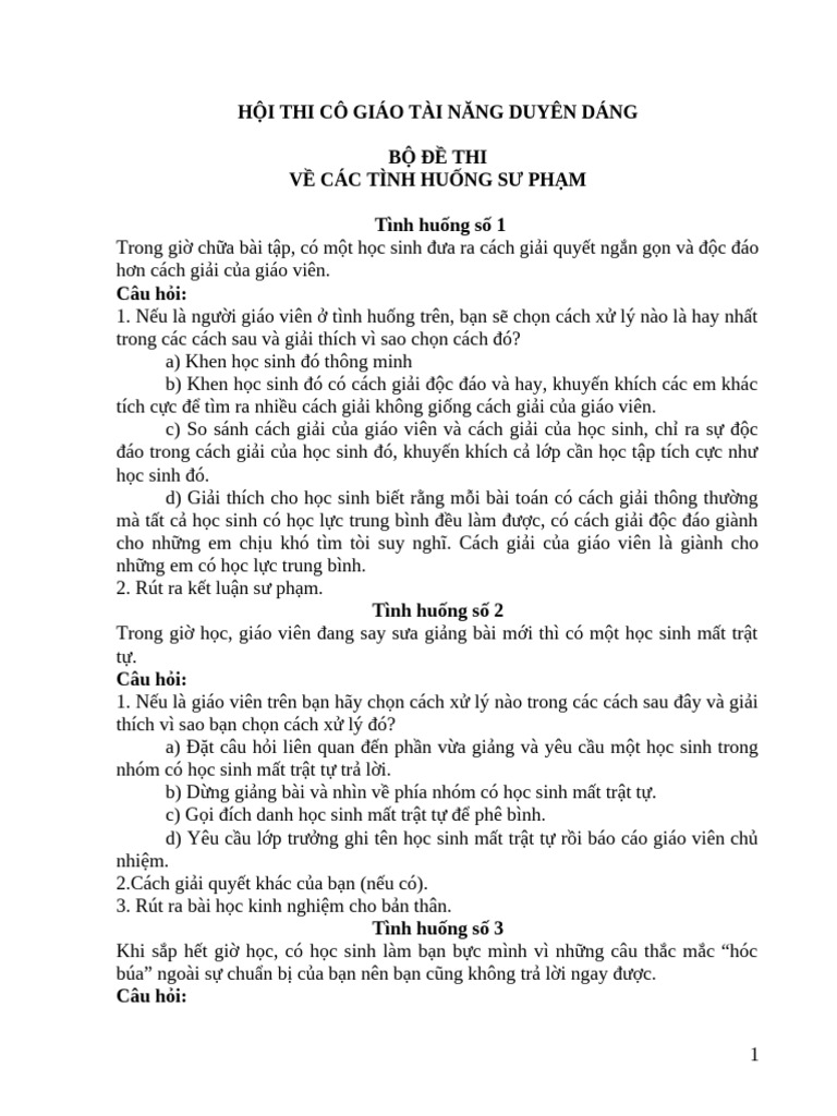 Bo Cau Hoi Thi TN Duyen Dang | PDF