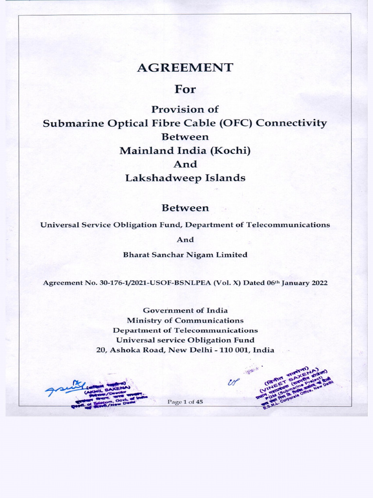 BSNL Agreement | PDF