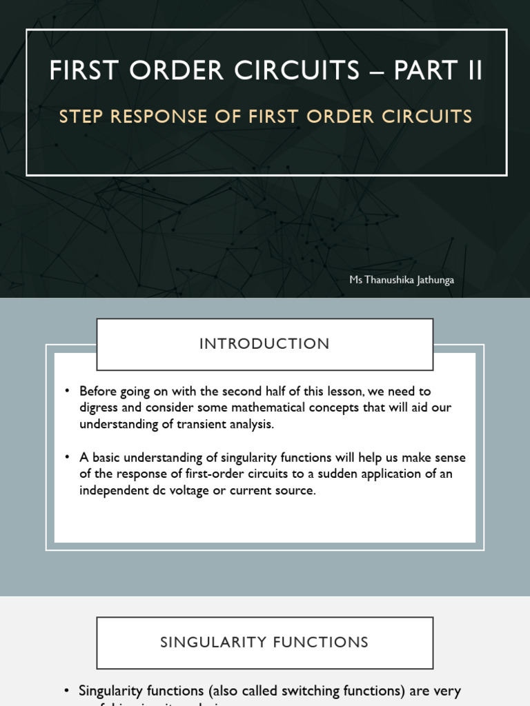 Step Response of First Order Circuits | PDF | Electrical Network ...